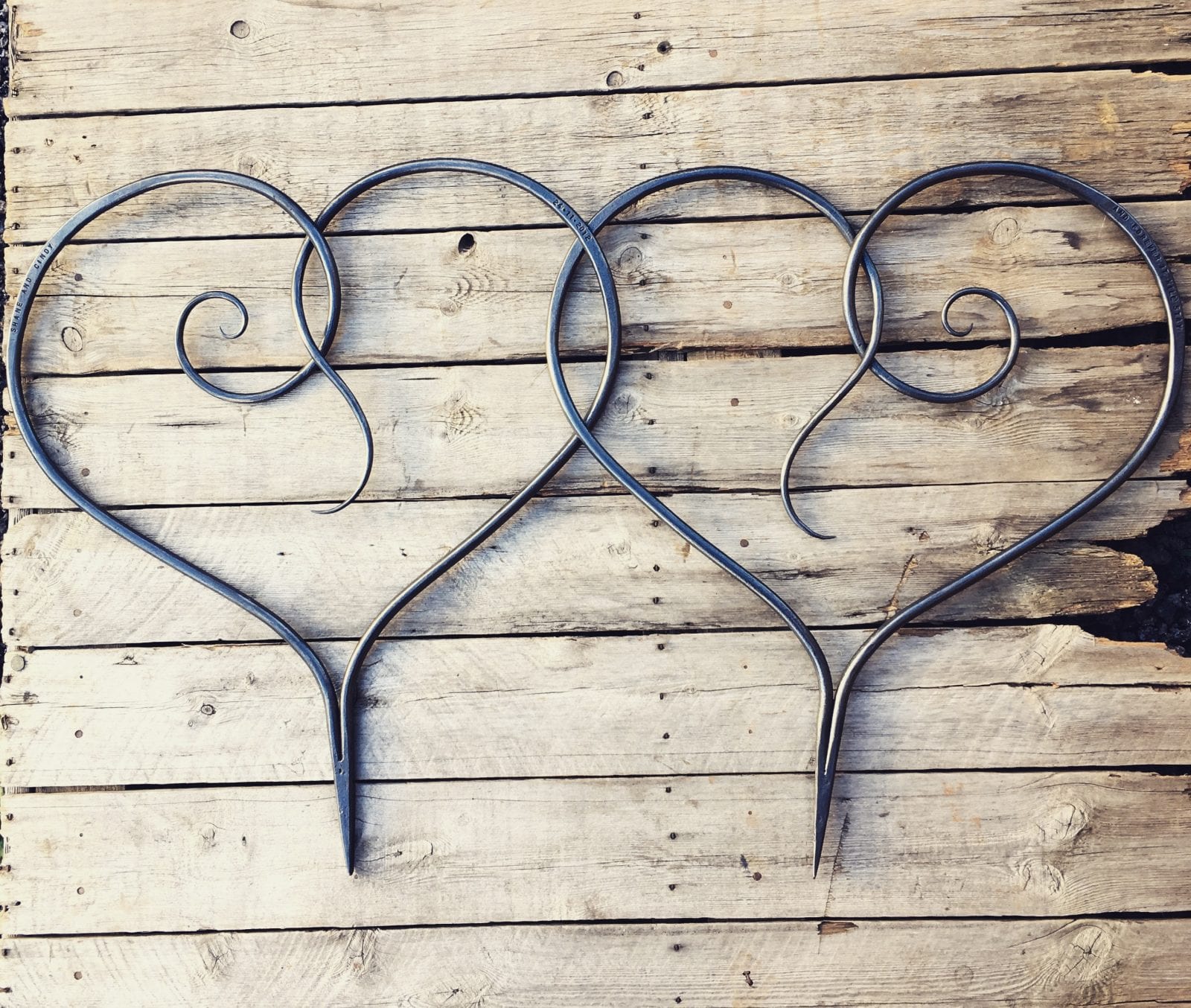 Swann Forge Handmade Artisan Wall Hanging Scroll Hearts